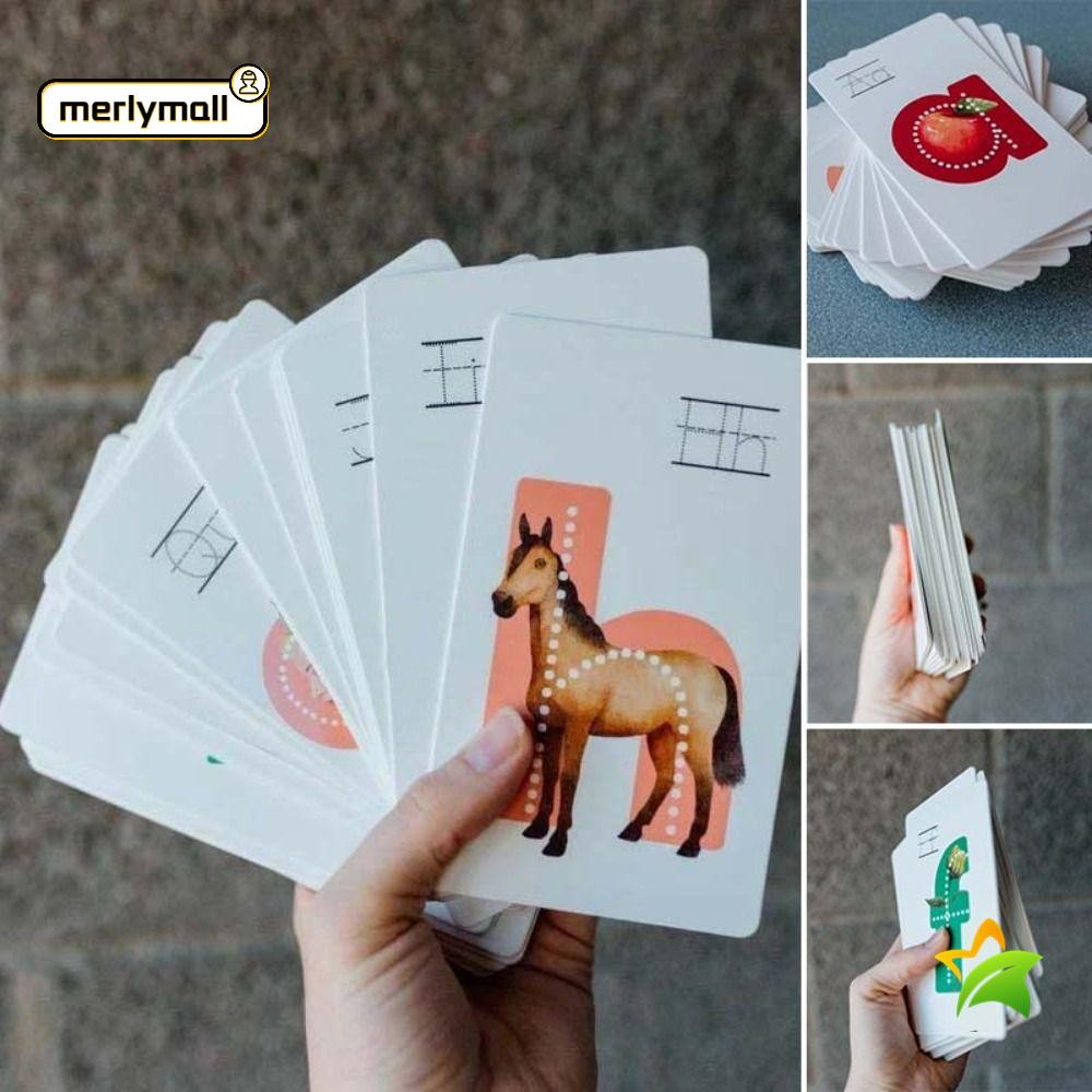MERLYMALL Toddler Alphabet Flash Cards, Learn Letter Sounds Up to 2x ...
