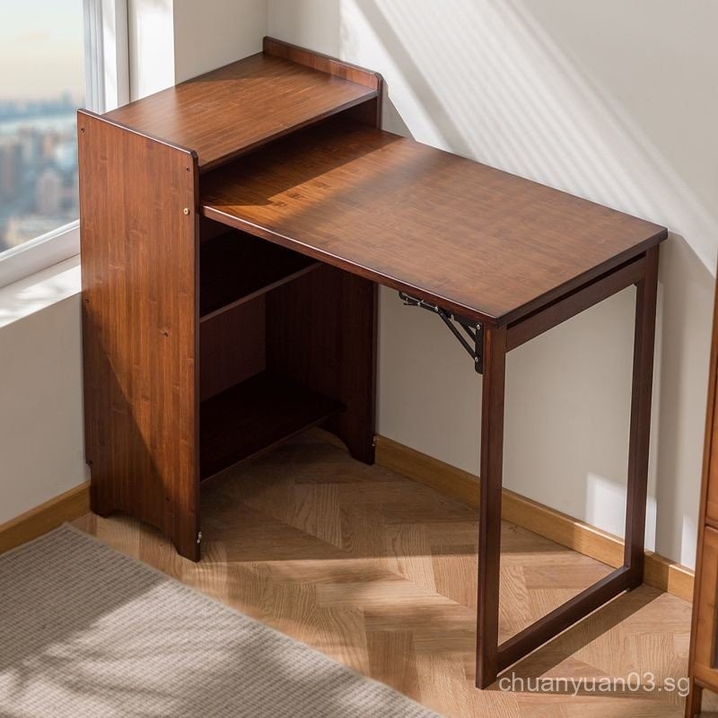 Folding Desk and Bookshelf Combo for Home Use, Small Apartment Multi ...