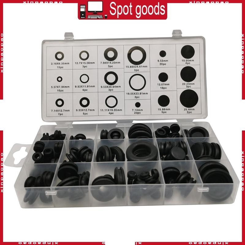 XI 125Pcs set 18 Different Size Rubber Grommet Assortment Kit Rubber ...