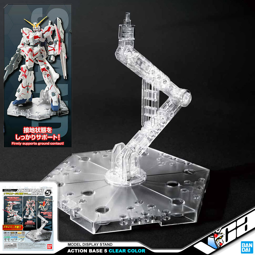 ⭐ BANDAI GUNPLA ACTION BASE 5 CLEAR MODEL ACTION FIGURE DISPLAY STAND ...