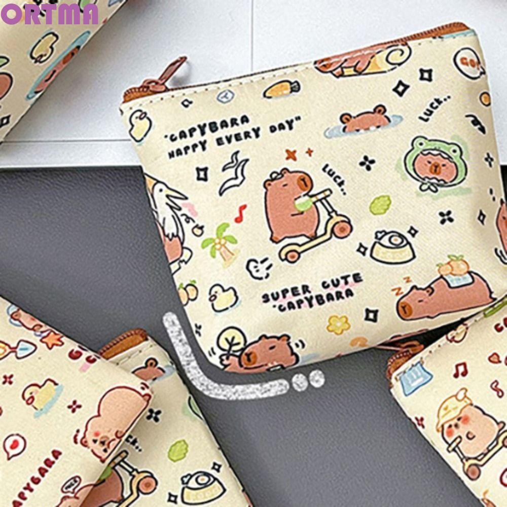 ORTMA Capybara Purse Bag, Money Bag Zipper Capybara Coin Purse Wallet ...