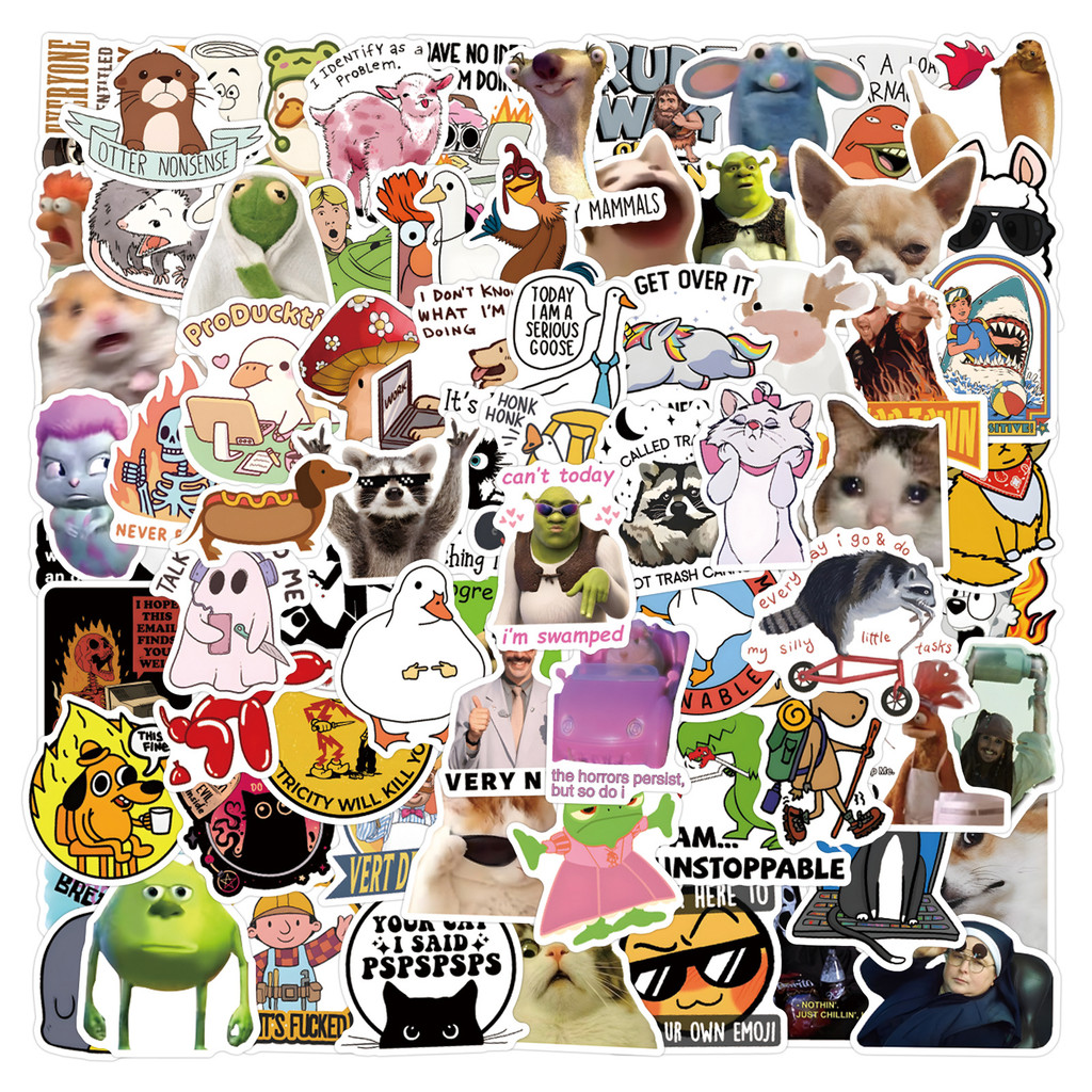110pcs Funny Hilarious English Memes Waterproof PVC Stickers | Shopee ...