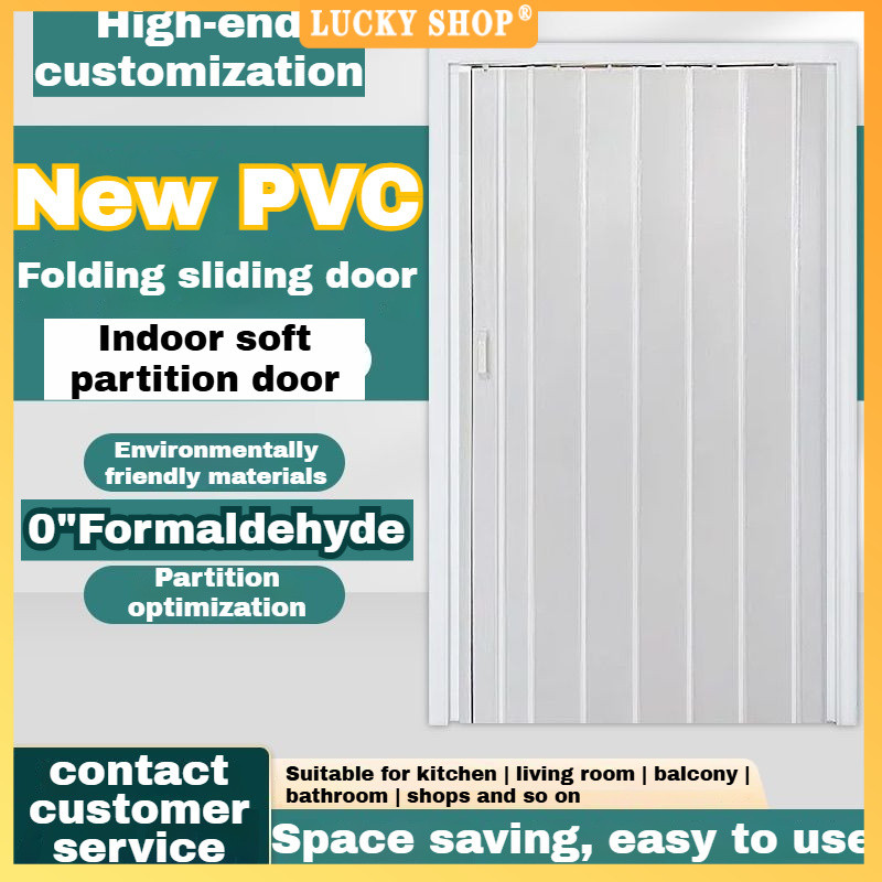 PVC Sliding Door Folding Door pintu lipat Simple Partition Rail Kitchen ...