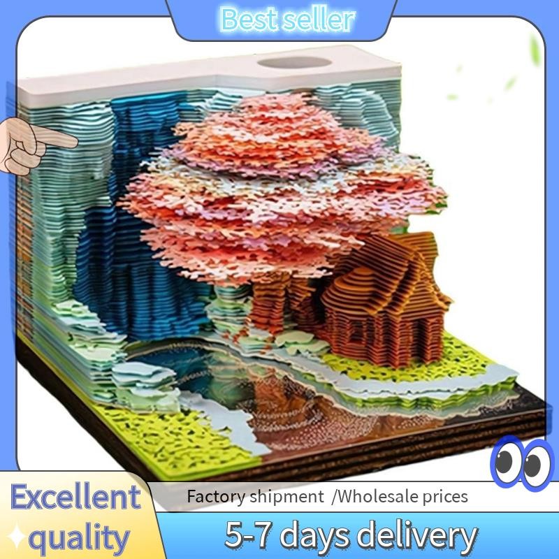 E7G-3D Tear Away Art Weekly Calendar 2025 with Led Light,Rip Away ...