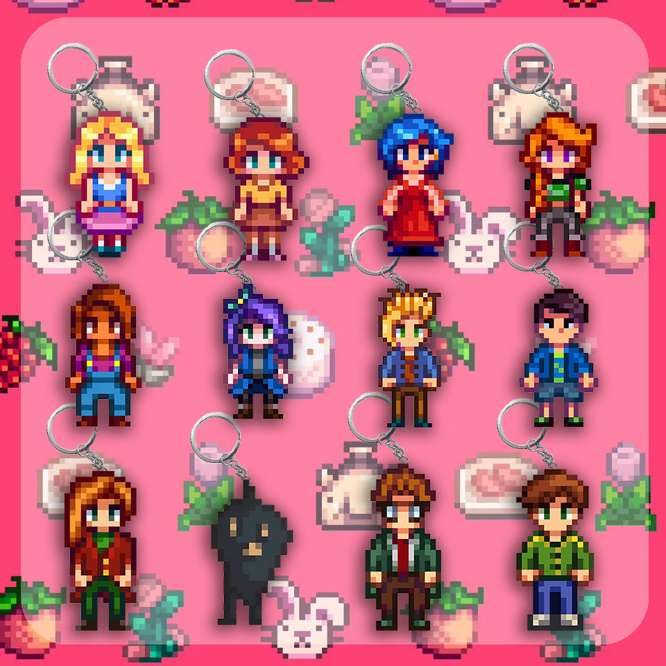 Stardew Valley Stardew Valley Acrylic Keychain Haley Sebastian Gail Sam ...