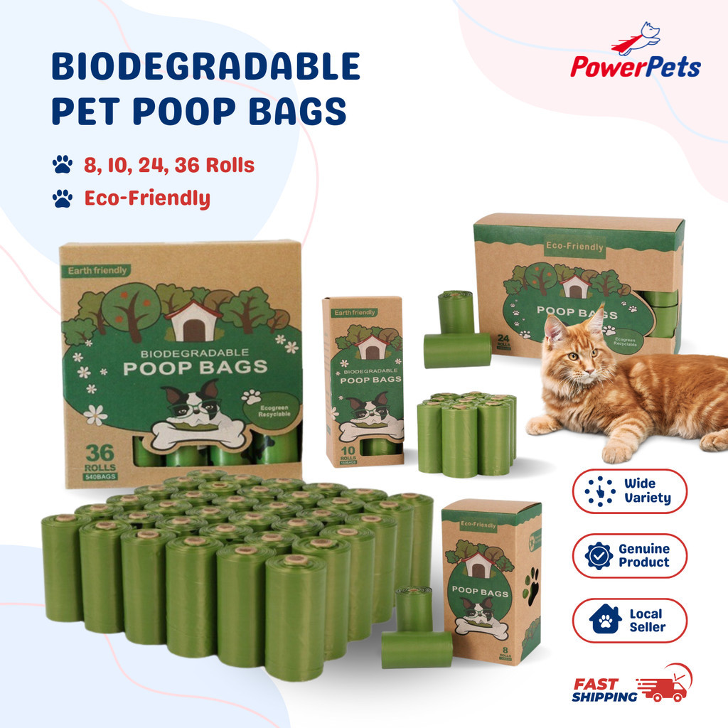 Biodegradable Pet Poop Bags 8-36 rolls per Box Sustainable Eco-Friendly ...