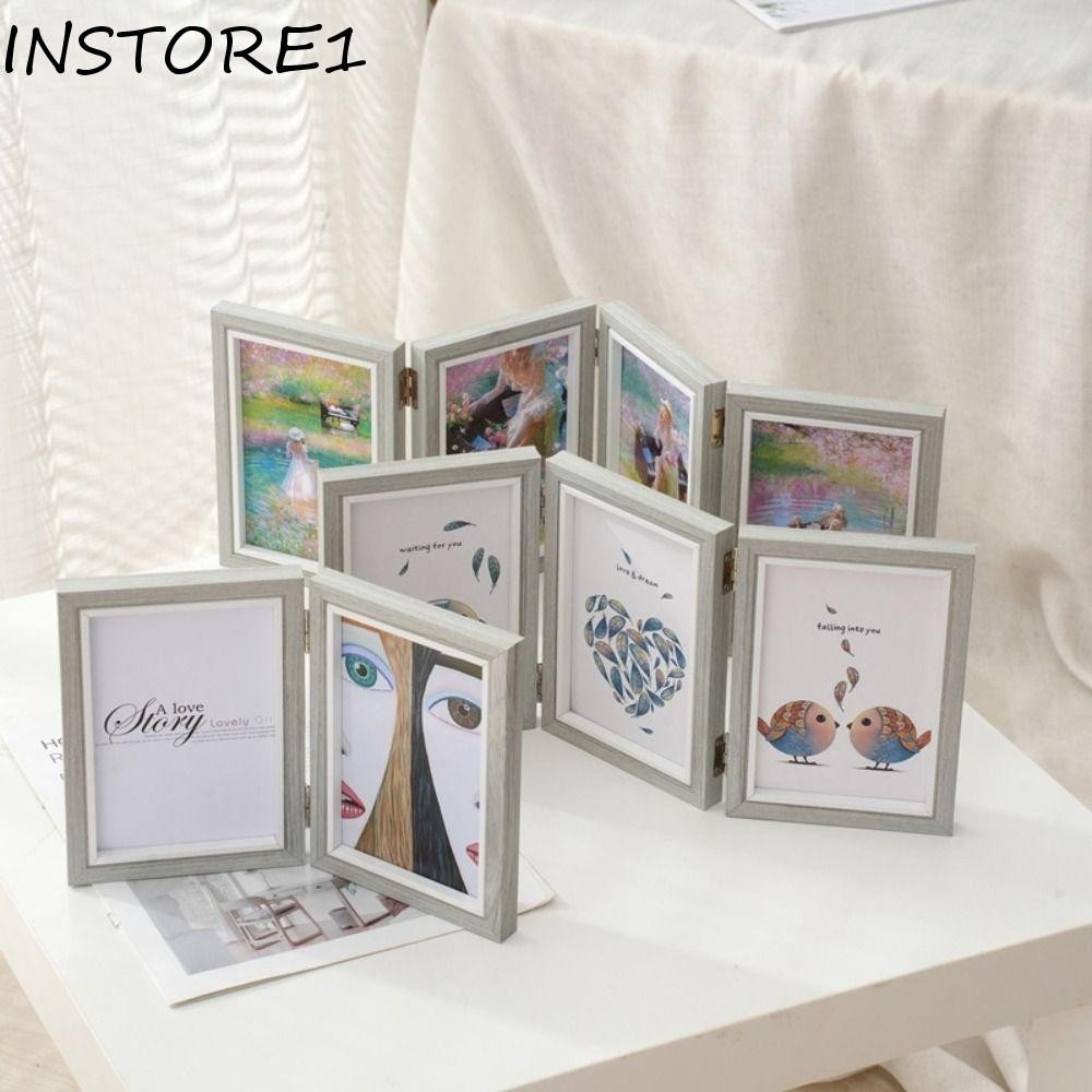 INSTORE1 Foldable Hinge Photo Frame, Creative Double/Triple Desktop ...