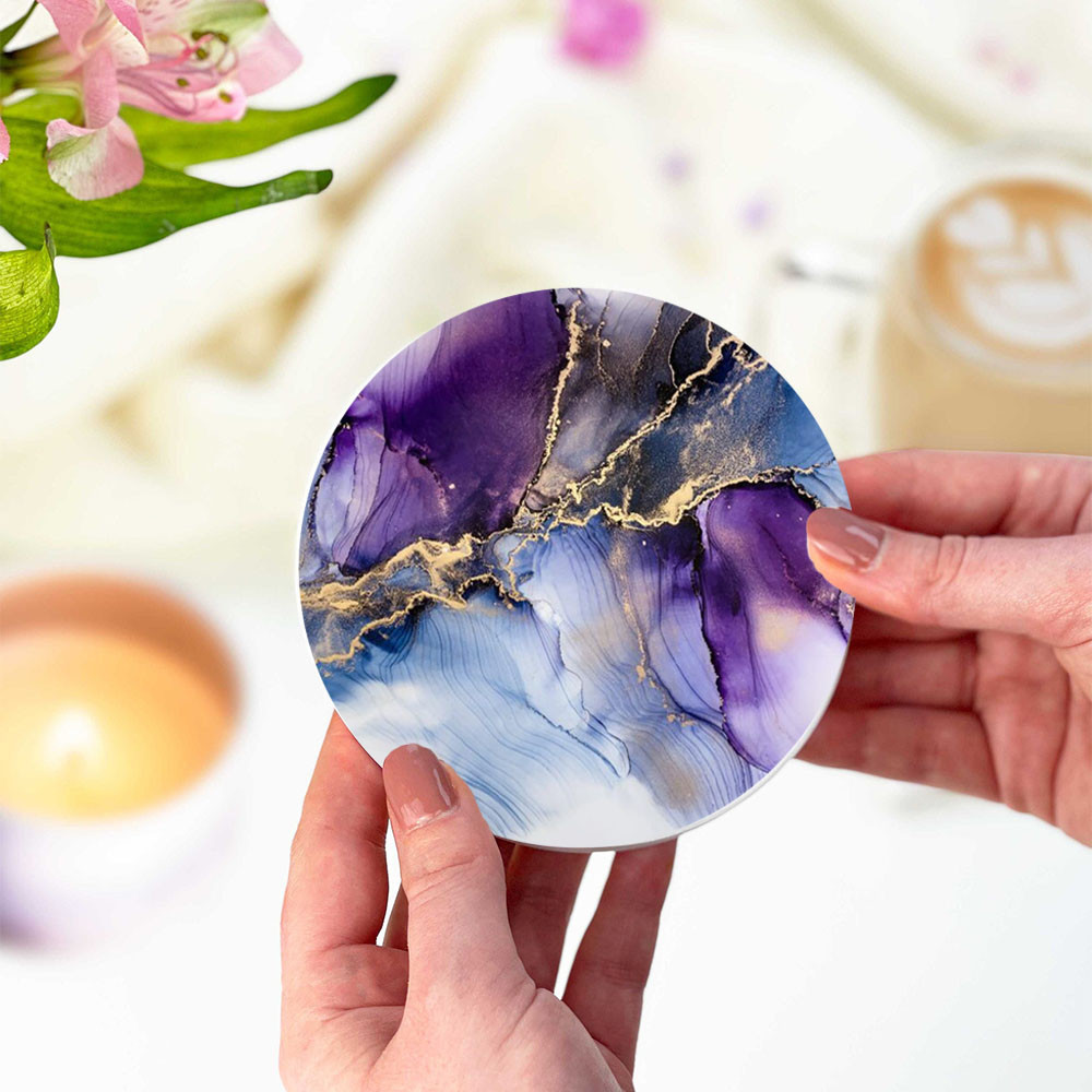 Marble Style Ceramic Drink Coaster Absorbent Coasters Suitable for ...