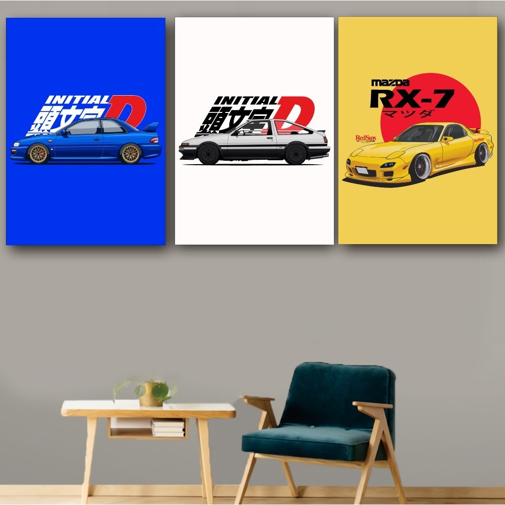 KAYU Karimika Poster Wood Wall Decor Casual Racing INITIAL D TOYOTA ...