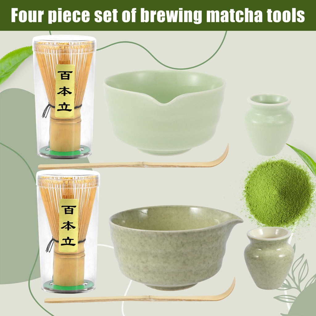 【SG STOCK】4Pcs Japanese Matcha Set with Ceramic Bowl Bamboo Matcha ...