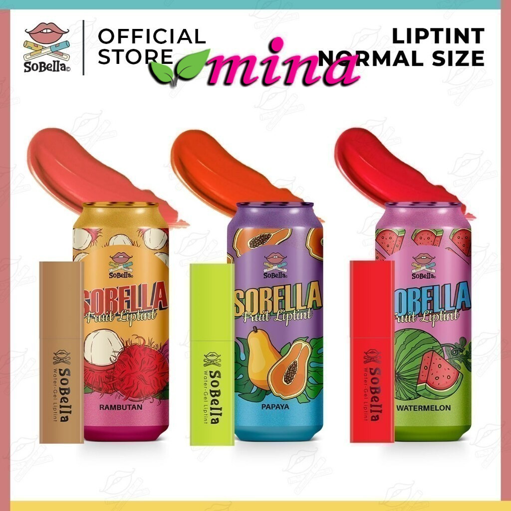 SOBELLA Liptint Fruit 5ml | 3 Code Rambutan/Watermelon/Papaya Normal ...