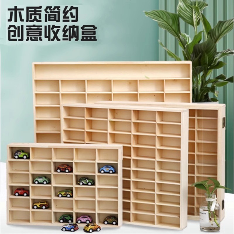 Mini Car Model Display Box Wooden Compartment Storage Box Blind Box ...