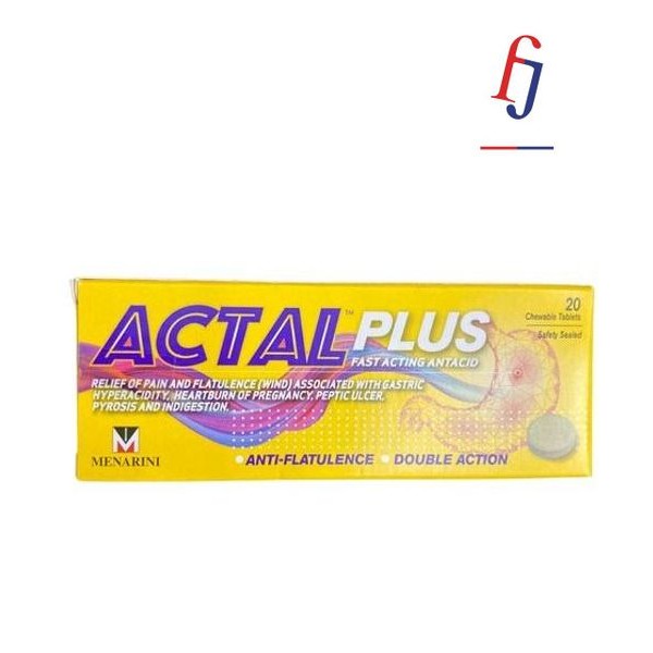 Actal Plus Fast Acting Antacid 20 Tablets | Shopee Singapore