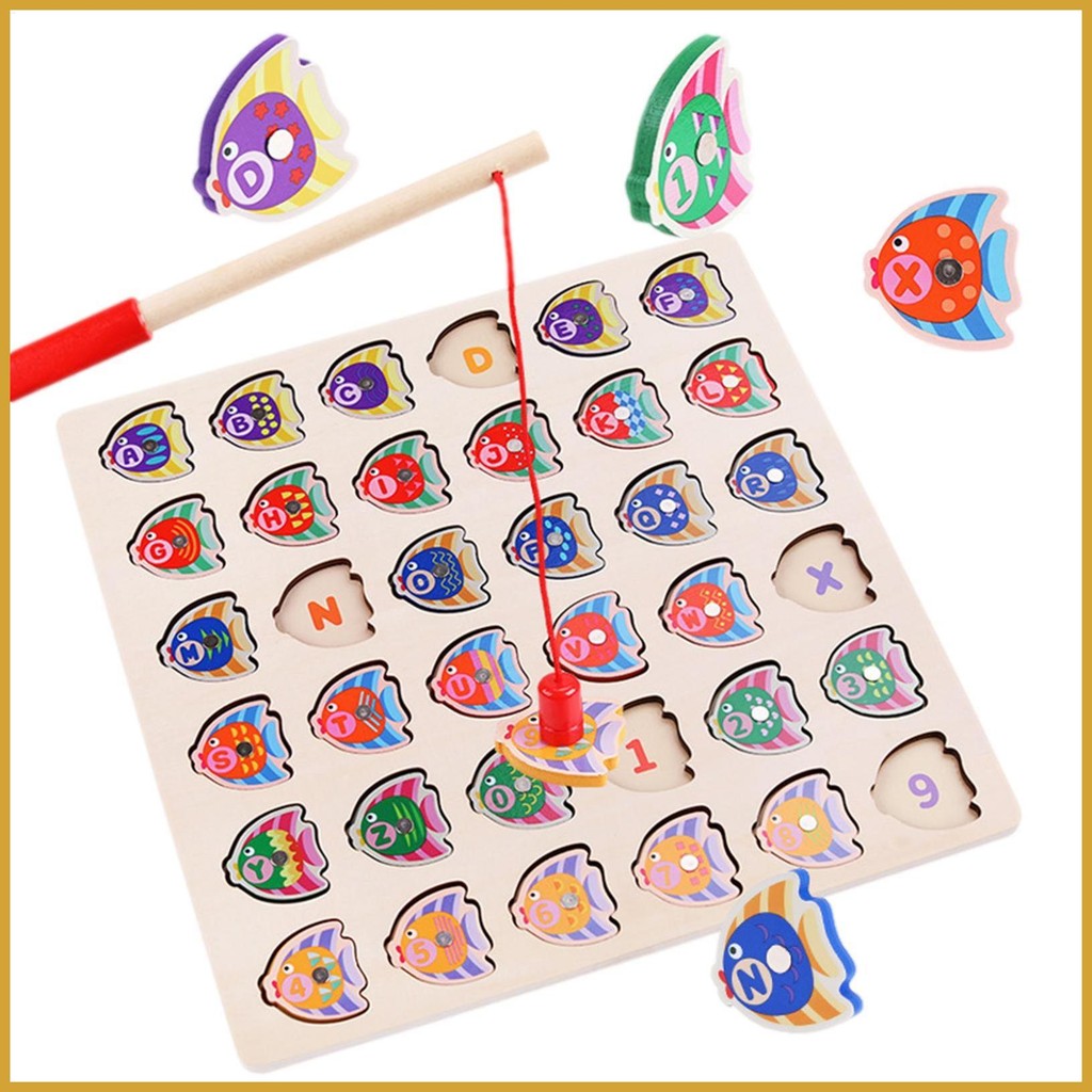 Magnetic Fishing Game Toy Alphabet Fish Catching Counting Games Puzzle ...