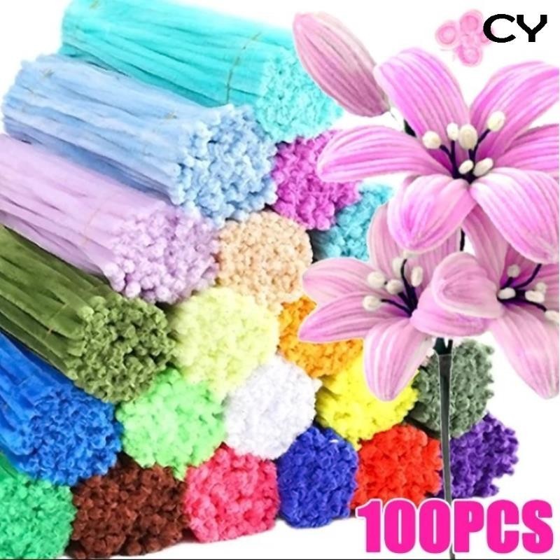 100 pcs Twist Bar Chenille Stems anvil Wire craft Pipe Toys DIY Strips ...