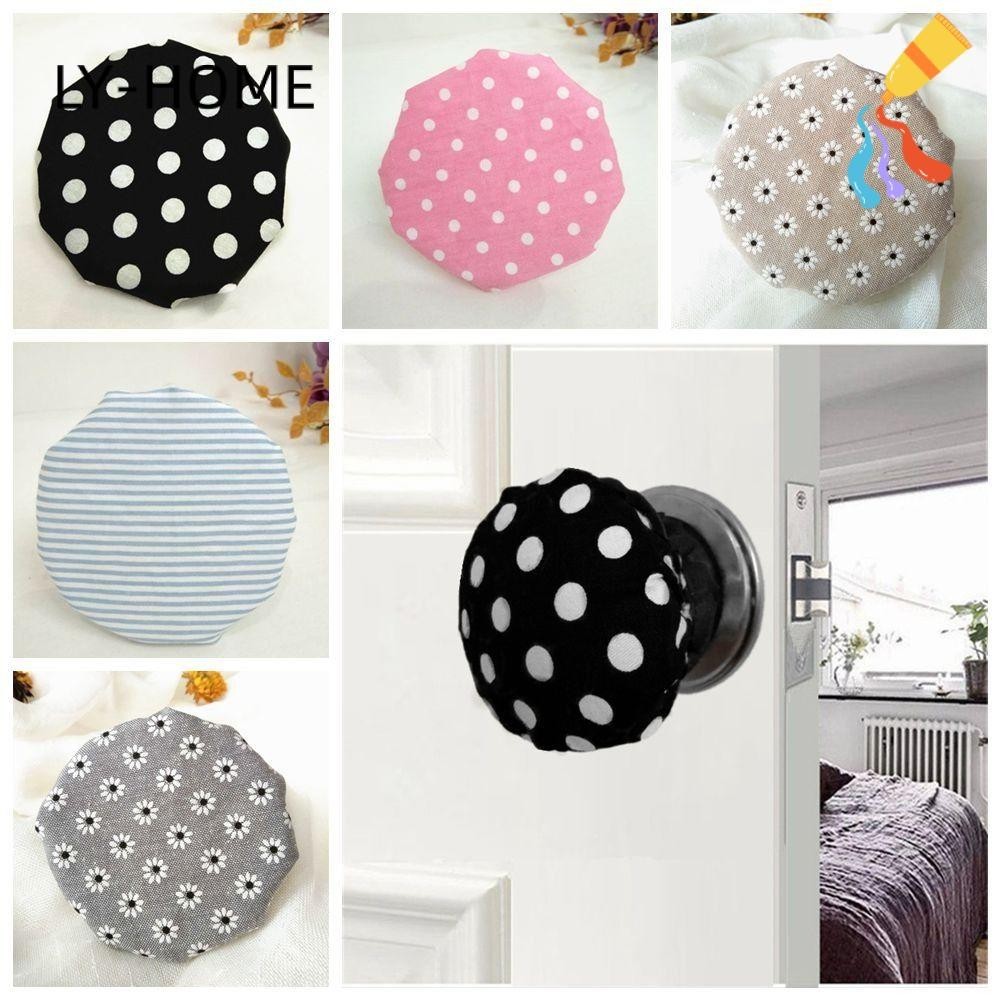 LY Door Handle Covers, Cotton Dot Pattern Door Knob Covers, Washable Anti-Static Anti-Slip Soft ...
