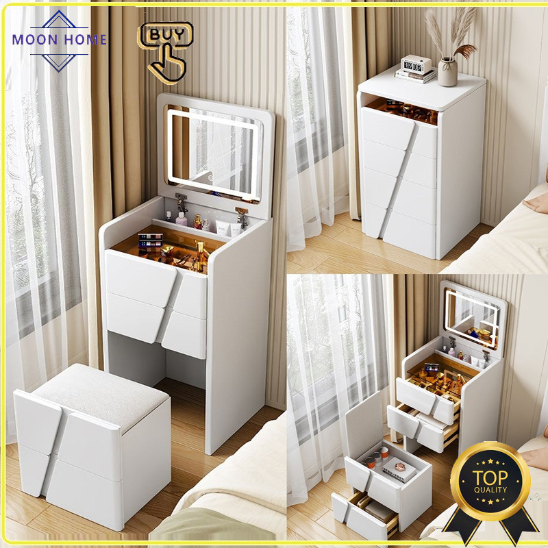 Moon Home Dressing Table With Mirror Multifunctional Vanity Table Large ...