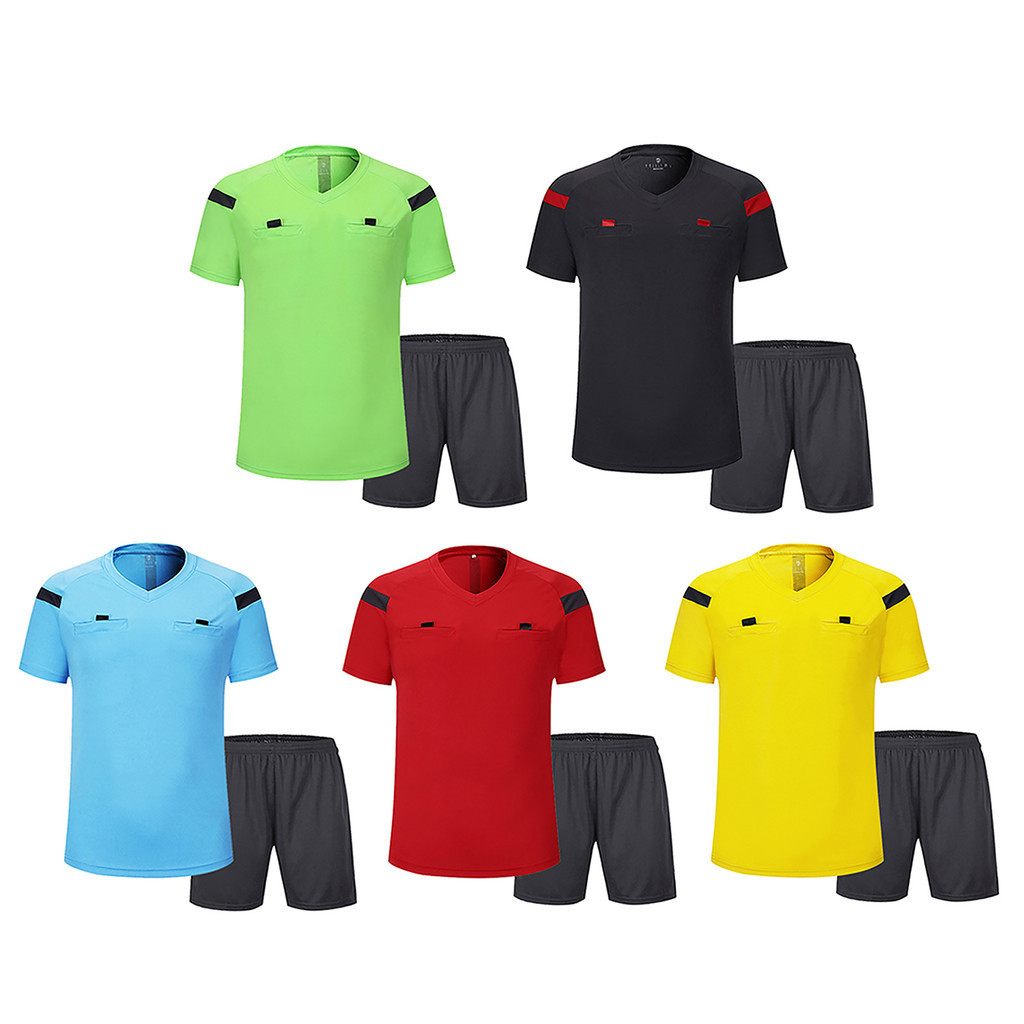 YOOJIA Men's Soccer Referee Uniform Short Sleeve Referee Soccer Jersey Includes Referee Jersey ...
