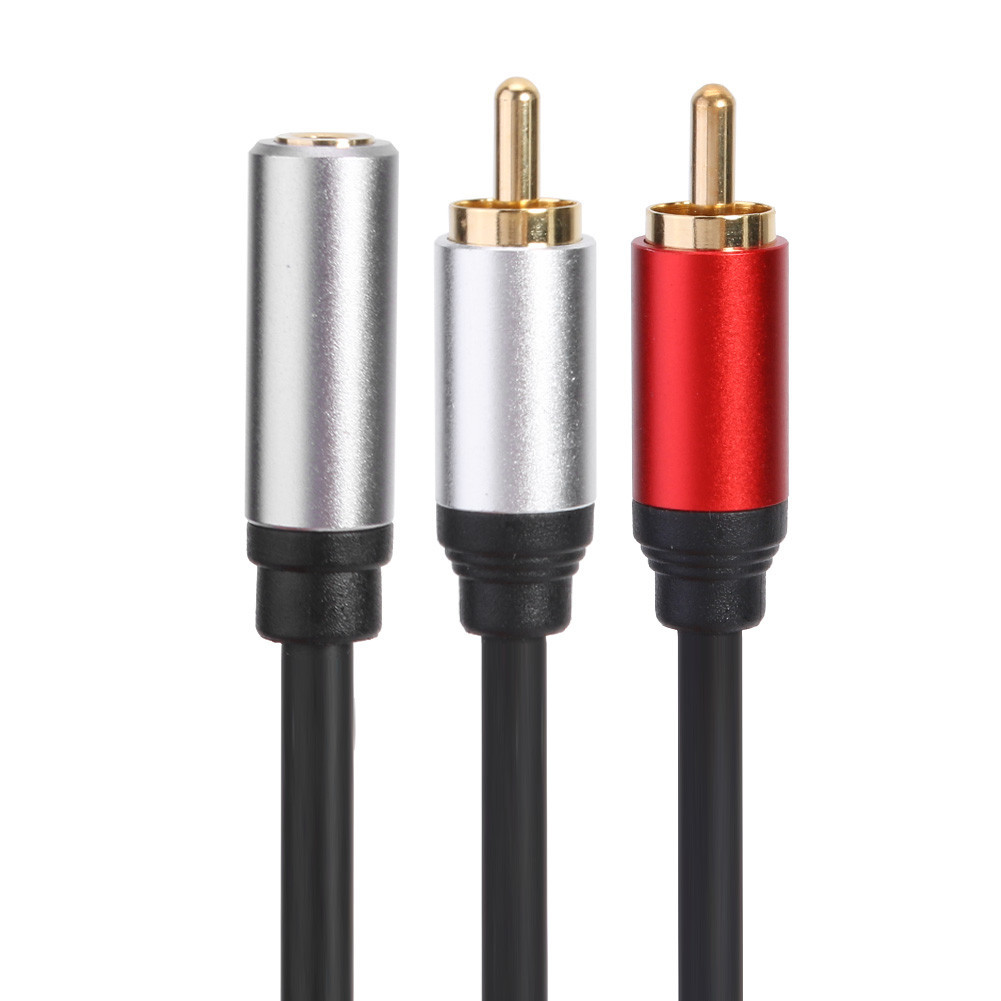 RotatingMoment 3.5mm Female Jack To 2 RCA Male Audio Cable Adapter Wire ...