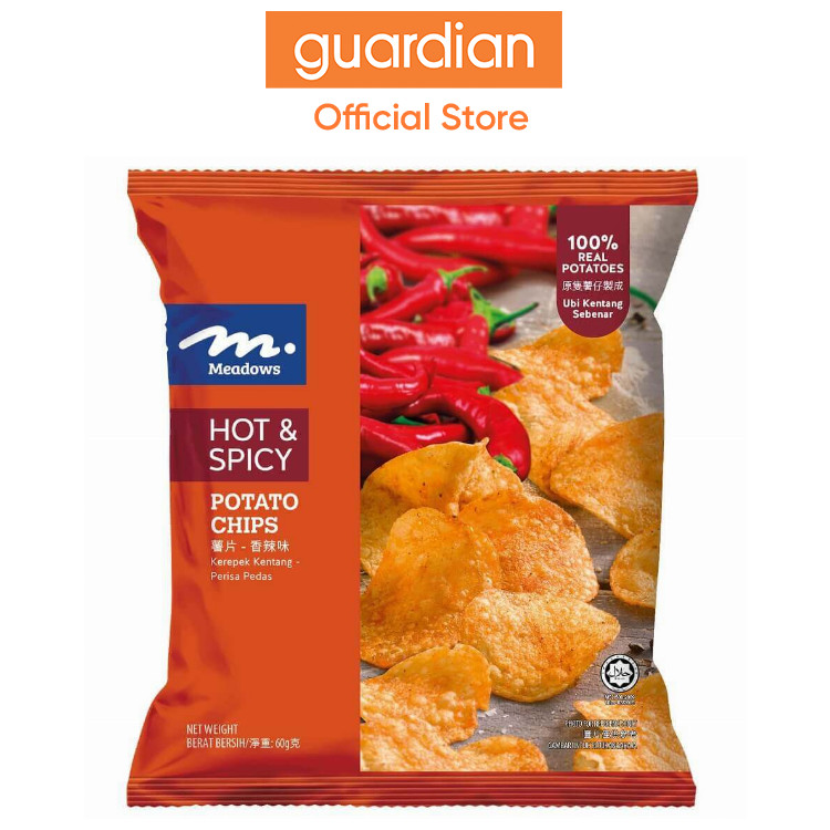Meadows Potato Chip Hot & Spicy 60g | Shopee Singapore