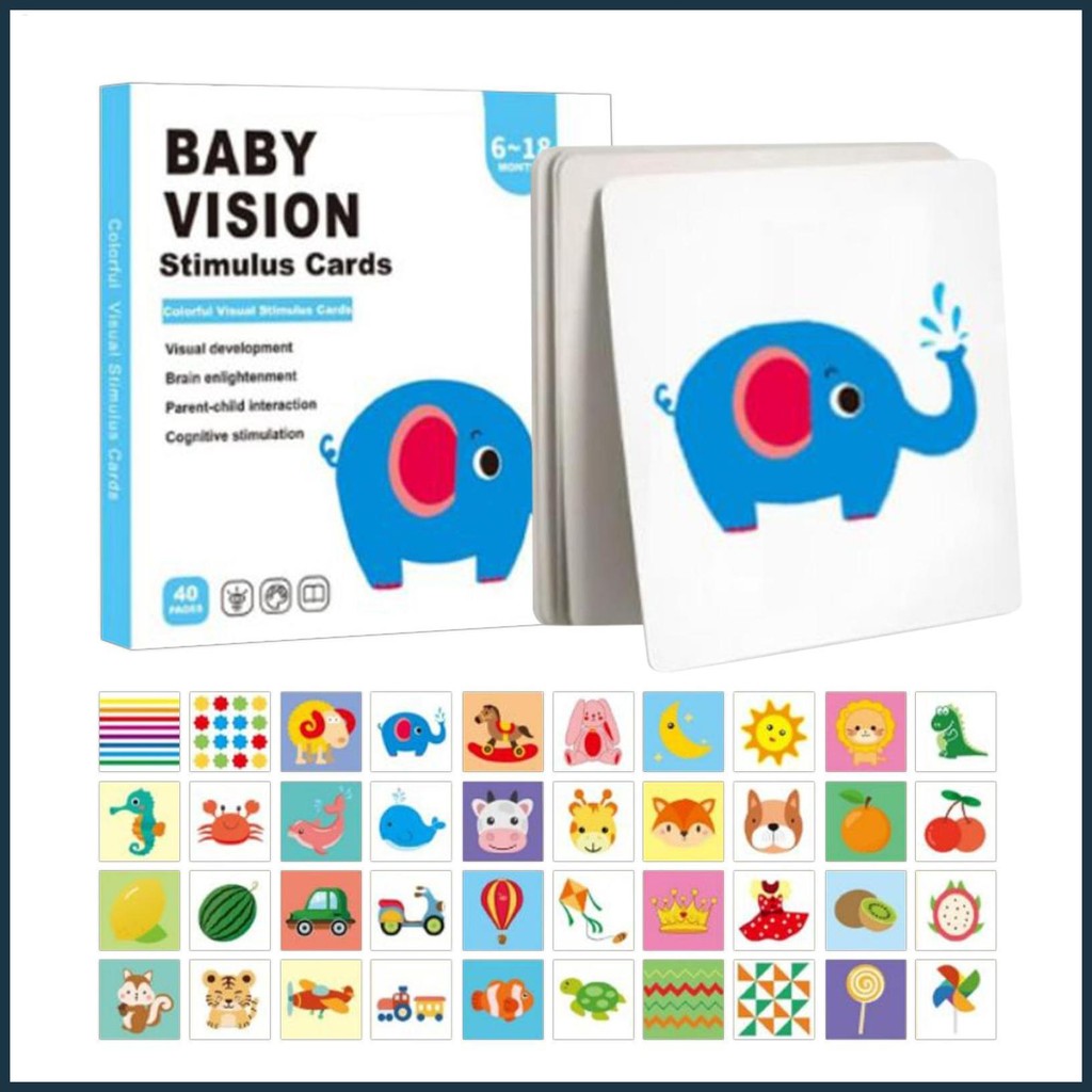 Baby Visual Stimulation Cards High Contrast Cards for Children Visual ...