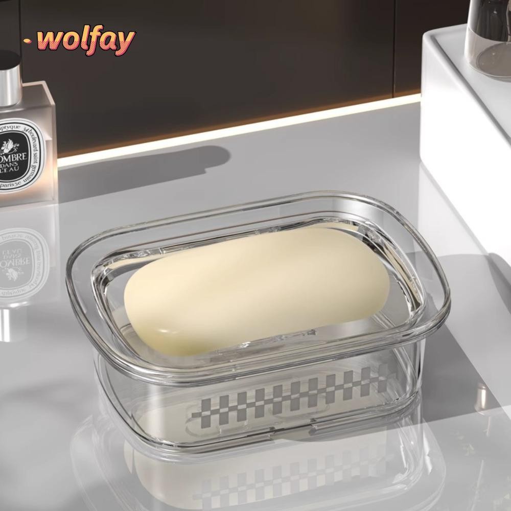 WOLFAY Travel Soap Dish, Transparent Universal Drainage Soap Box, with ...