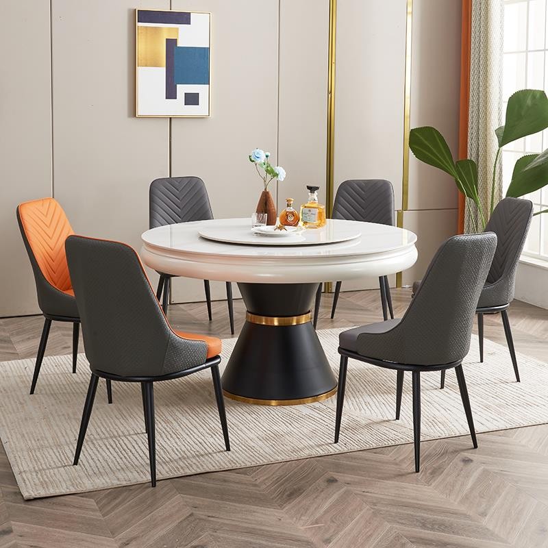 Slate Rotating Extendable Dining Table with Turntable, Transformable ...