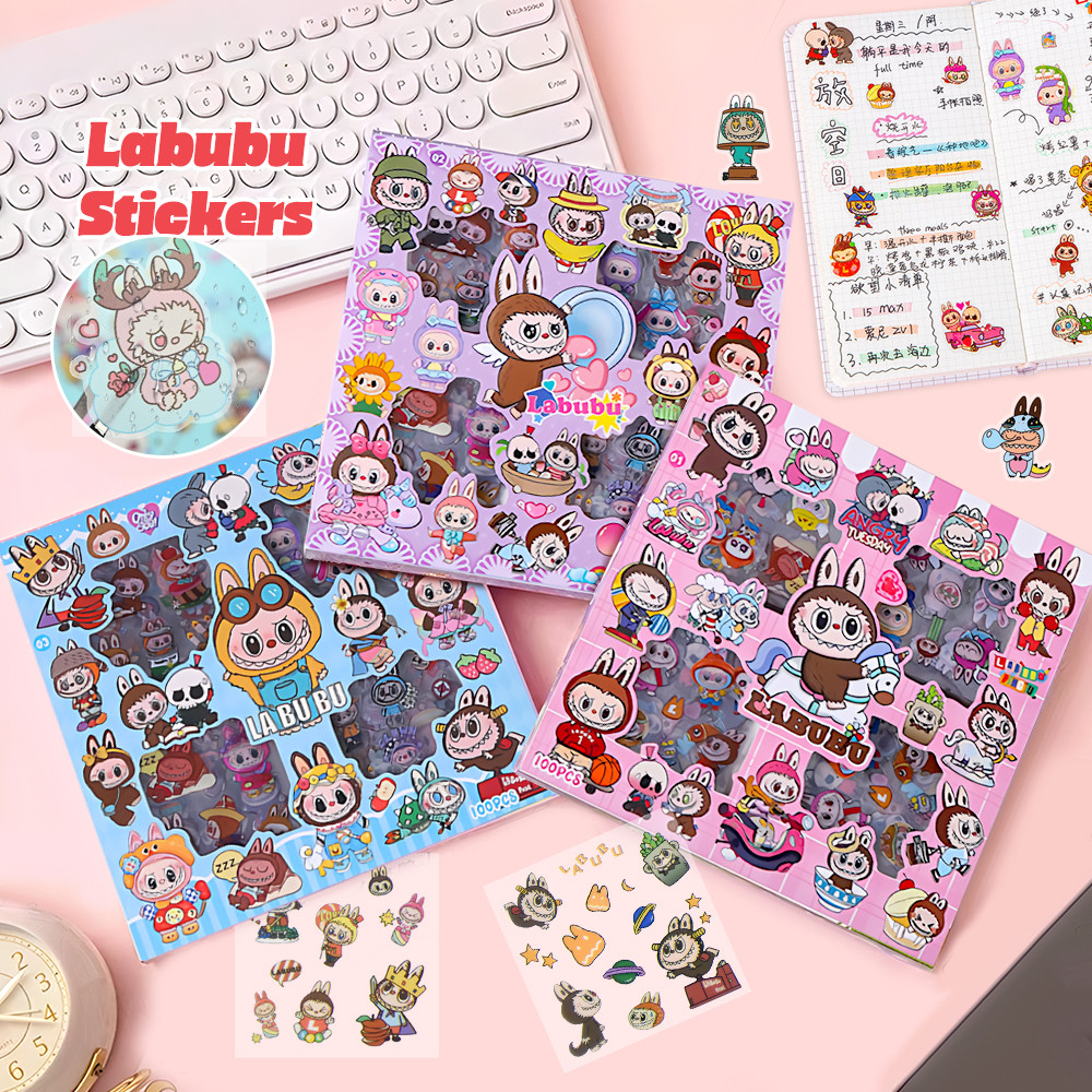 Kissdora Labubu Cute Stickers Cartoon Transparent Labubu Sticker Set ...