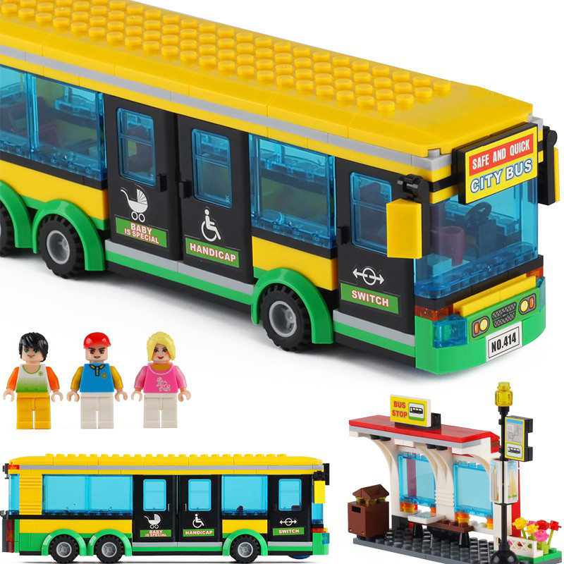 City Bus Station Double-Decker Bus School Bus Model Children's ...