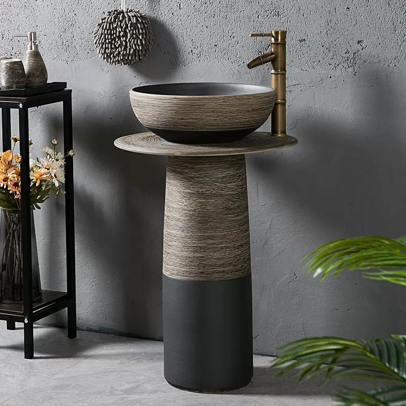 Freestanding Basin Wash Basin Integrated Countertop Basin Ceramic ...