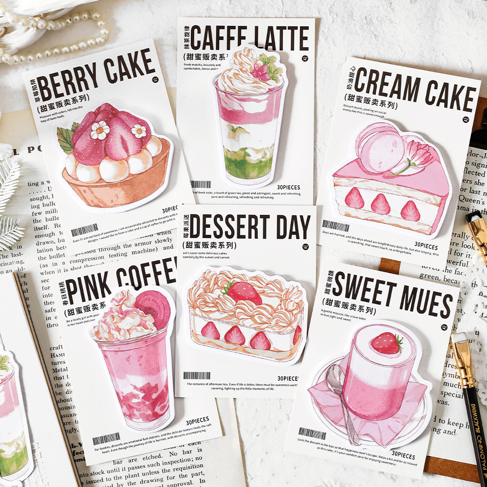 Mr. Paper 30 sheets/bag Sticky note Cute cartoon Ice cream Cake Dessert ...