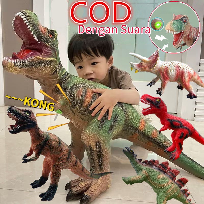 Duffy Toys Large soft rubber dinosaur toy / Tyrannosaurus Triceratops ...