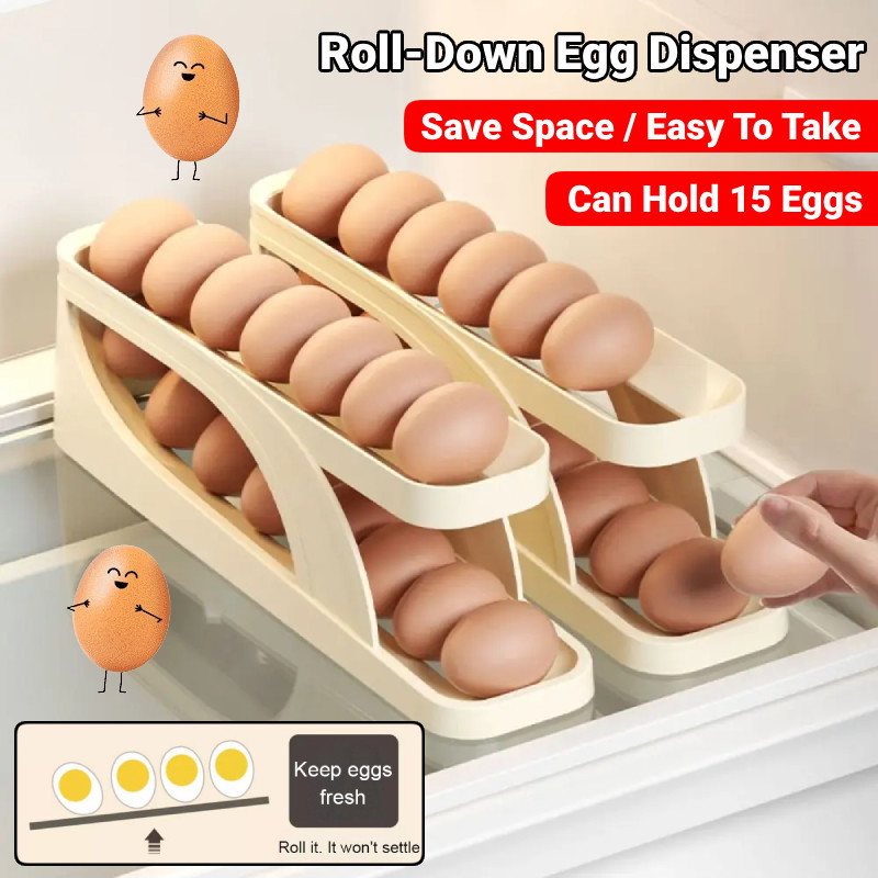 2 Layers Automatic Scrolling Egg Rack Slide-type Egg Storage Box ...