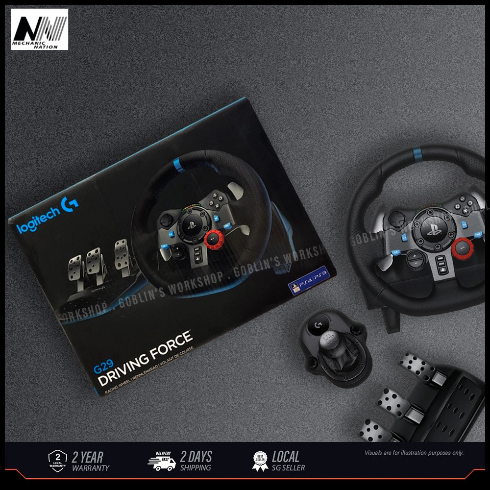 Logitech G29 Driving Force Race Wheel + Logitech G Driving Force ...