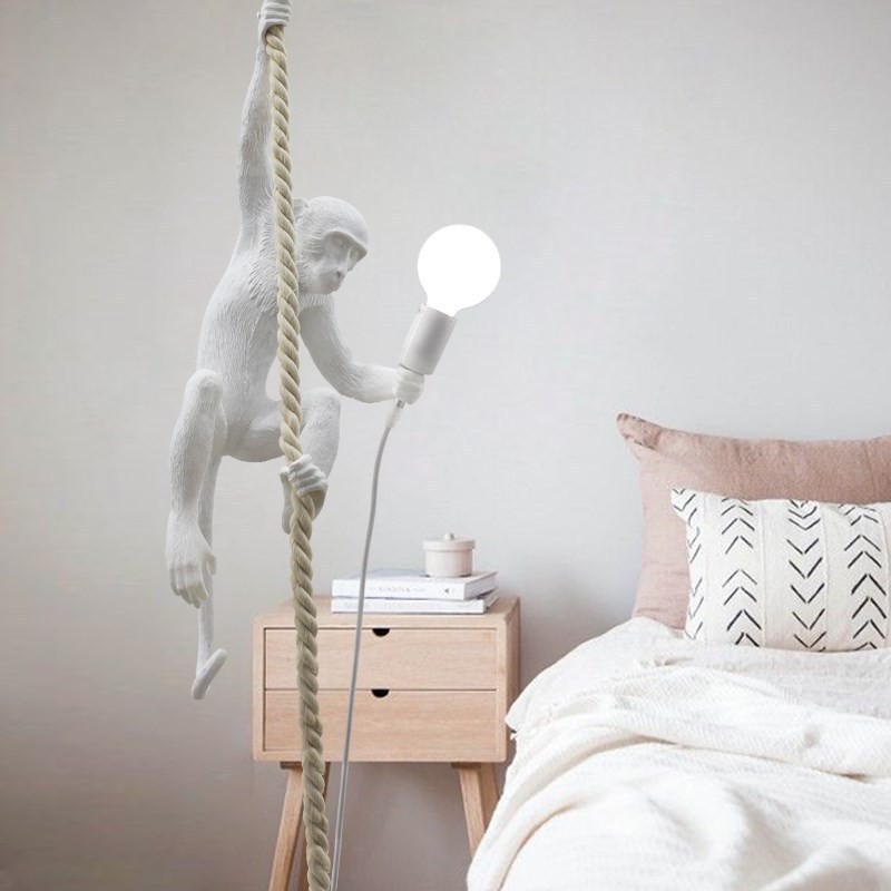 Nordic Resin Monkey Wall Lamp Children's Room Bar Restaurant Corridor ...