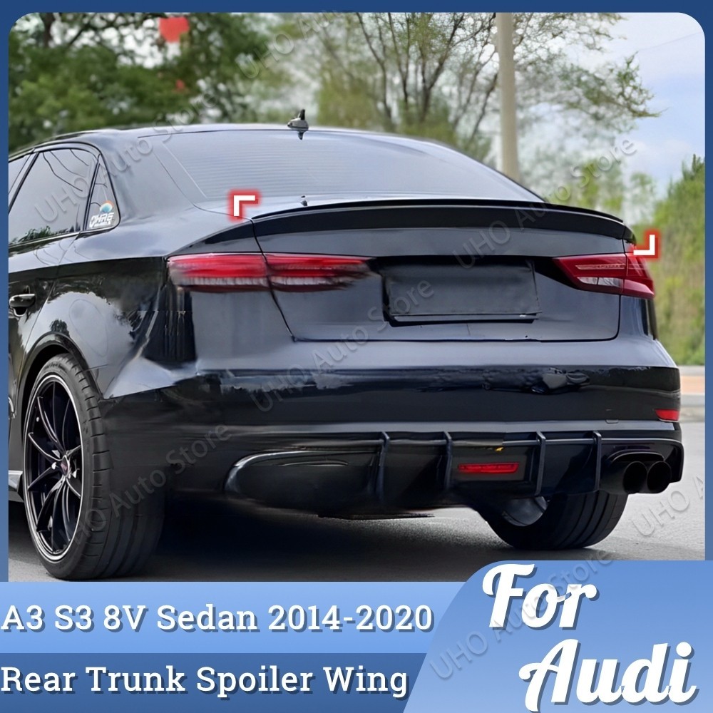 For Audi A3 S3 8V Sedan 2014 2015 2016 2017 2018 2019 2020 Rear Wing ...