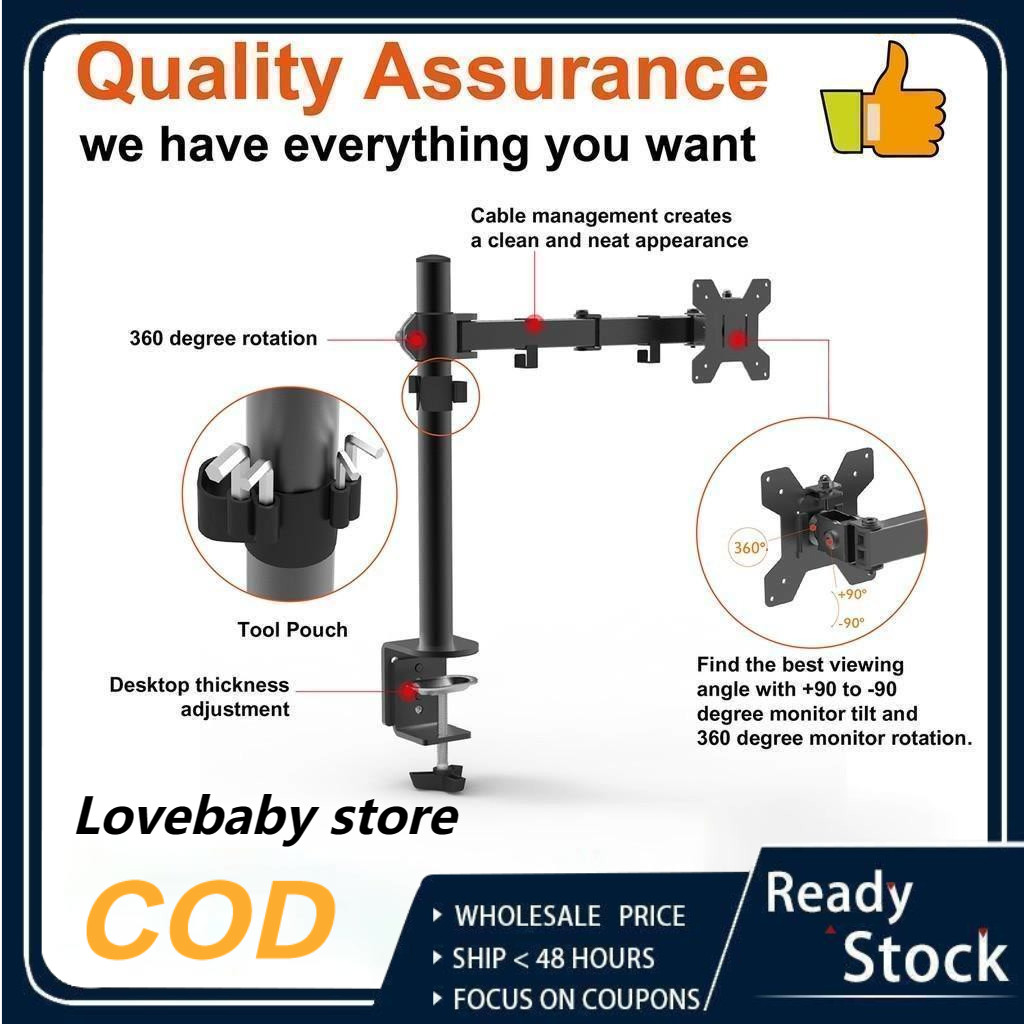 Single Monitor Arm Mount Bracket Monitor Desktop Mount Stand Mount with ...