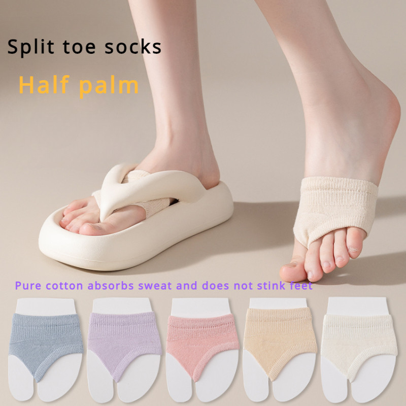 Foot socks bikini men's and women's pure cotton open toe socks half ...