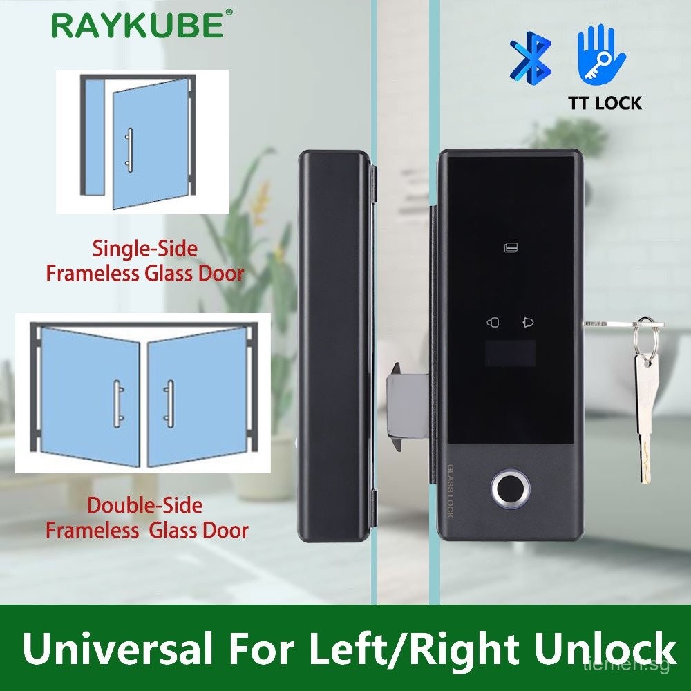 RAYKUBE GS1 TT Lock Smart Glass Lock For Glass Door Biometric ...