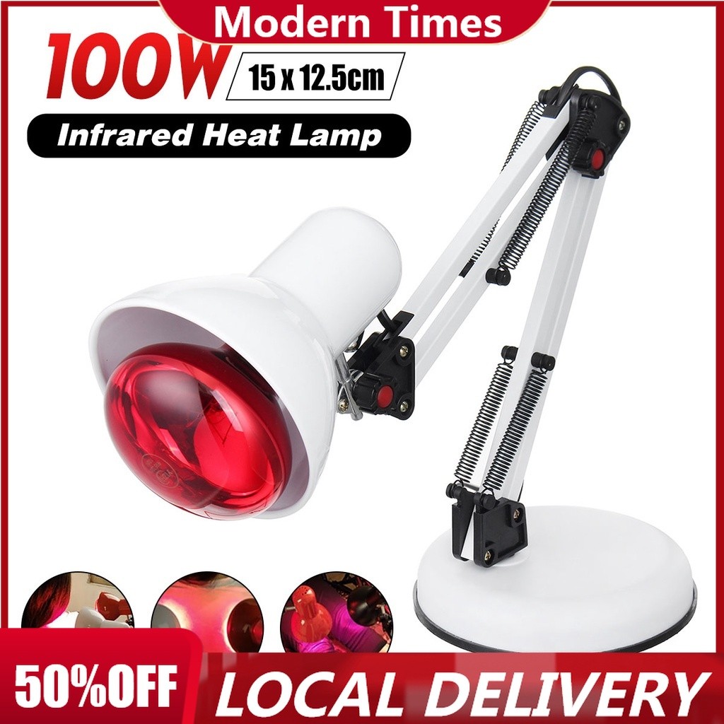 100W Heat Therapy Infrared Lamp Pain Relief Physiotherapy Heating Light ...