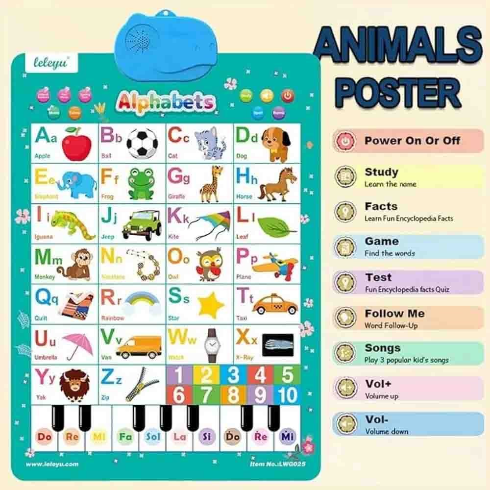 English Interactive Talking Alphabet Poster ABC Wall Chart With Sound ...