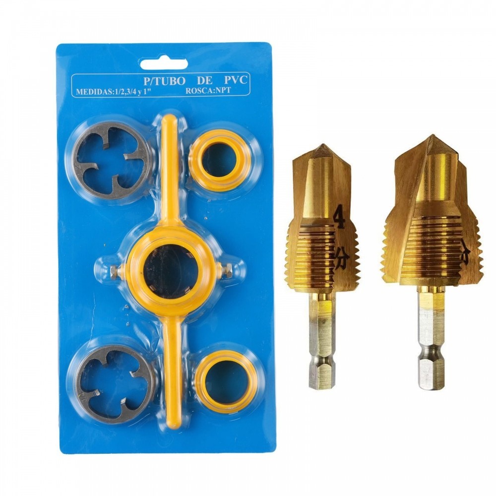 Complete Pipe Threading Solution with Stepped Drill Bits for PVC Pipes ...