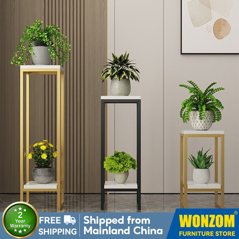 WONZOM Flower Shelf Living Room Rack Balcony Floor-standing Flower Pot ...