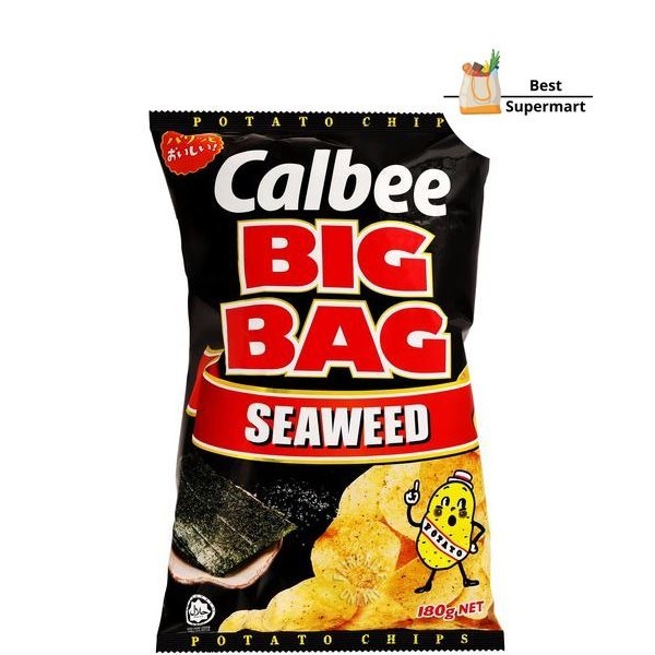Calbee Big Bag Potato Chips Seaweed 180g | Shopee Singapore