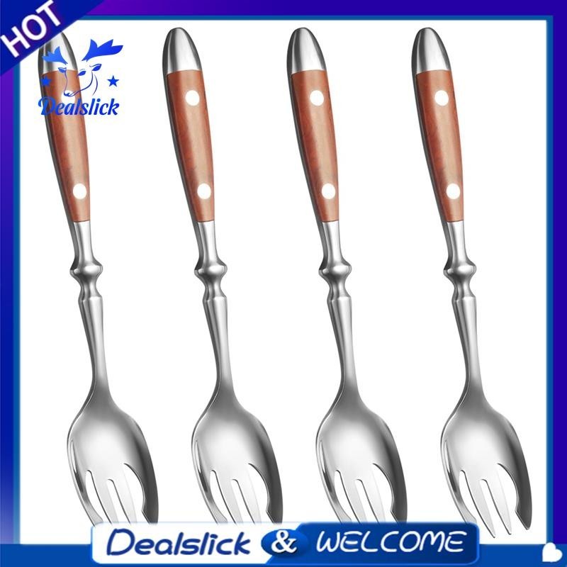 【Dealslick】4 Pcs Sporks Set with Bakelite Handle,Salad Forks Spork for ...