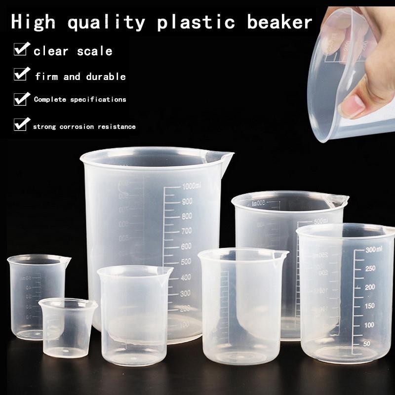 Clear Plastic Measuring Cup Graduated Cylinder Liquid Nesting Stackable ...