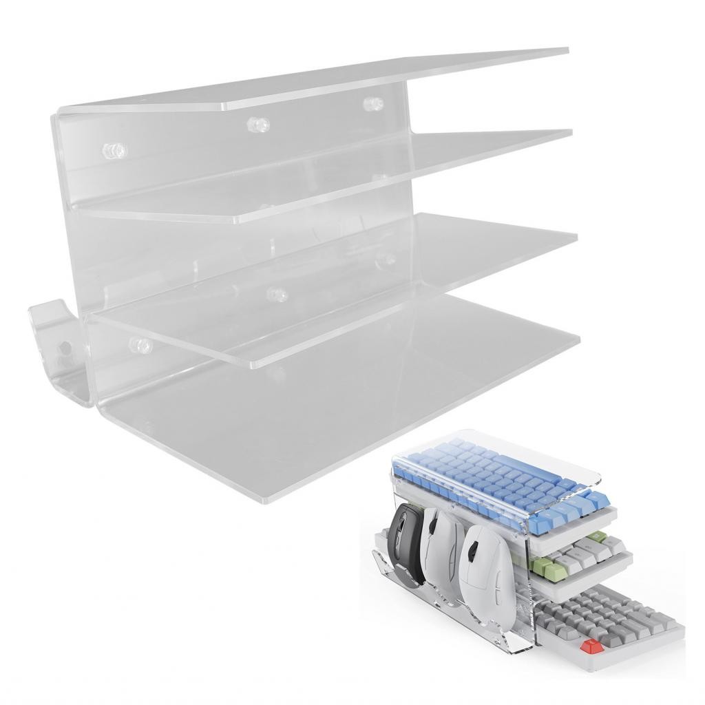 Supergoodsales 3 Tier Acrylic Transparent Keyboard Mouse Storage Rack ...
