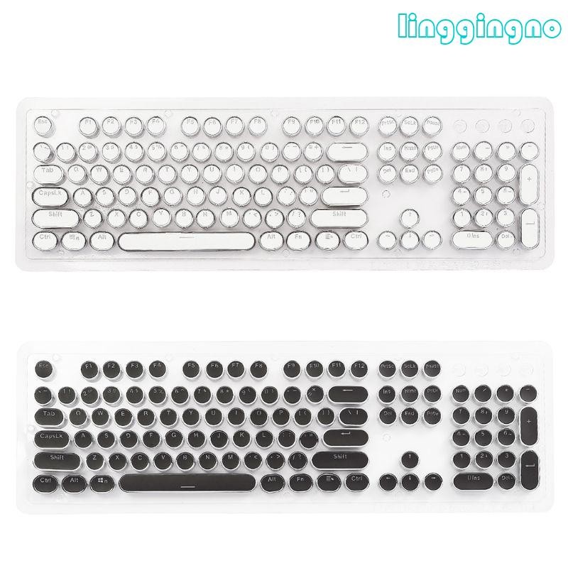 RR 104 87 Keys Retro Round Keycaps Double Shot DIY Typewriter Keycap ...