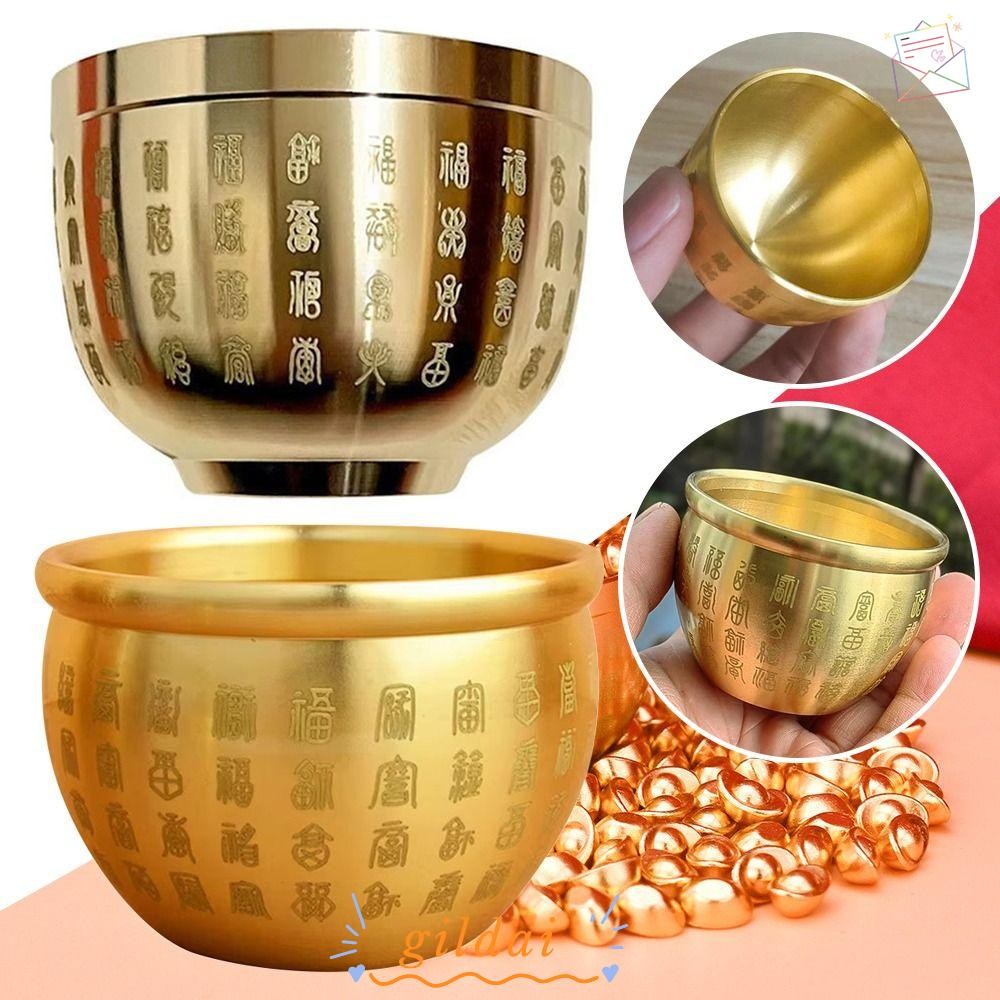 GILDAI 1Pcs Pure Brass Cornucopia, Wealth Attracting 4.5-7cm Baifu Rice ...