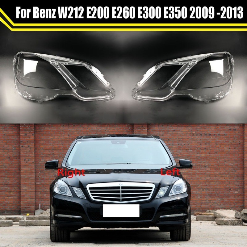 Transparent Light Case for Mercedes-Benz W212 E200 E260 E300 E350 2009~2013 Car Headlight Lens ...